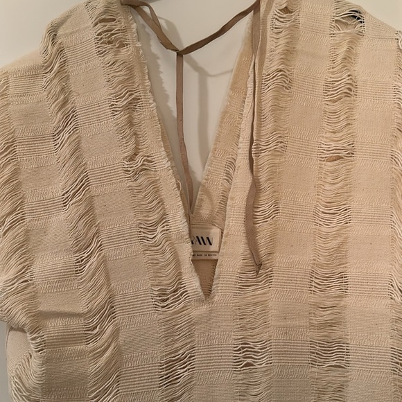 Raw | Swim | Raw Brand Sheer Cotton Beach Caftan With Leather Fringe ...